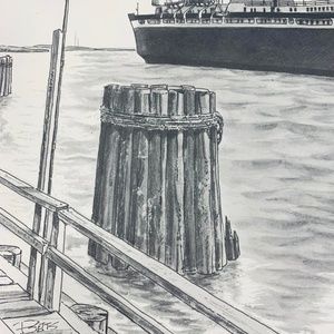 Vintage | Wall Decor | 5s Seashore Nautical Shipyard Ship Print | Poshmark